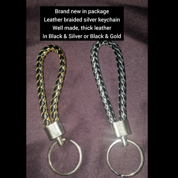 Accessories | 525 New Thick Braided Leather Rope Pendant Keychain 2 ...